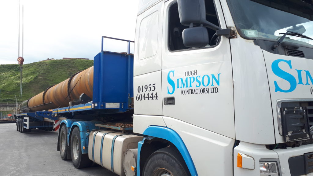 Discharging piles from MV Wilson Lista, Scrabster Harbour – Hugh ...